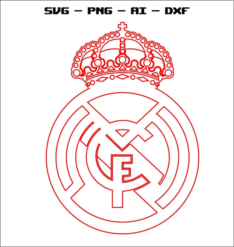 Real Madrid Logo SVG Dxf Ai / Laser Cutting File DXF / DXF Files / Logo ...