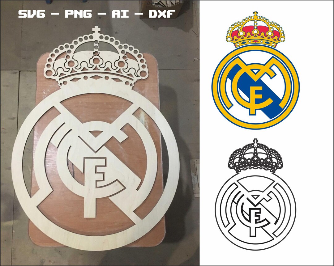 Real Madrid Logo SVG Dxf Ai / Laser Cutting File DXF / DXF Files / Logo ...