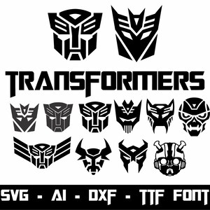 Transformers Font Alphabet SVG Autobot Head Skine Robot Logo Font ...