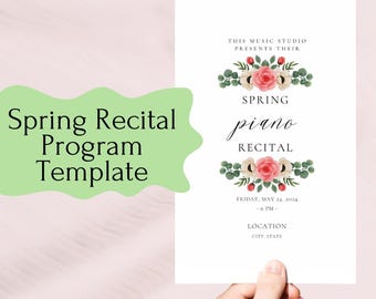 Spring Piano Recital Template— Editable in Canva - Etsy