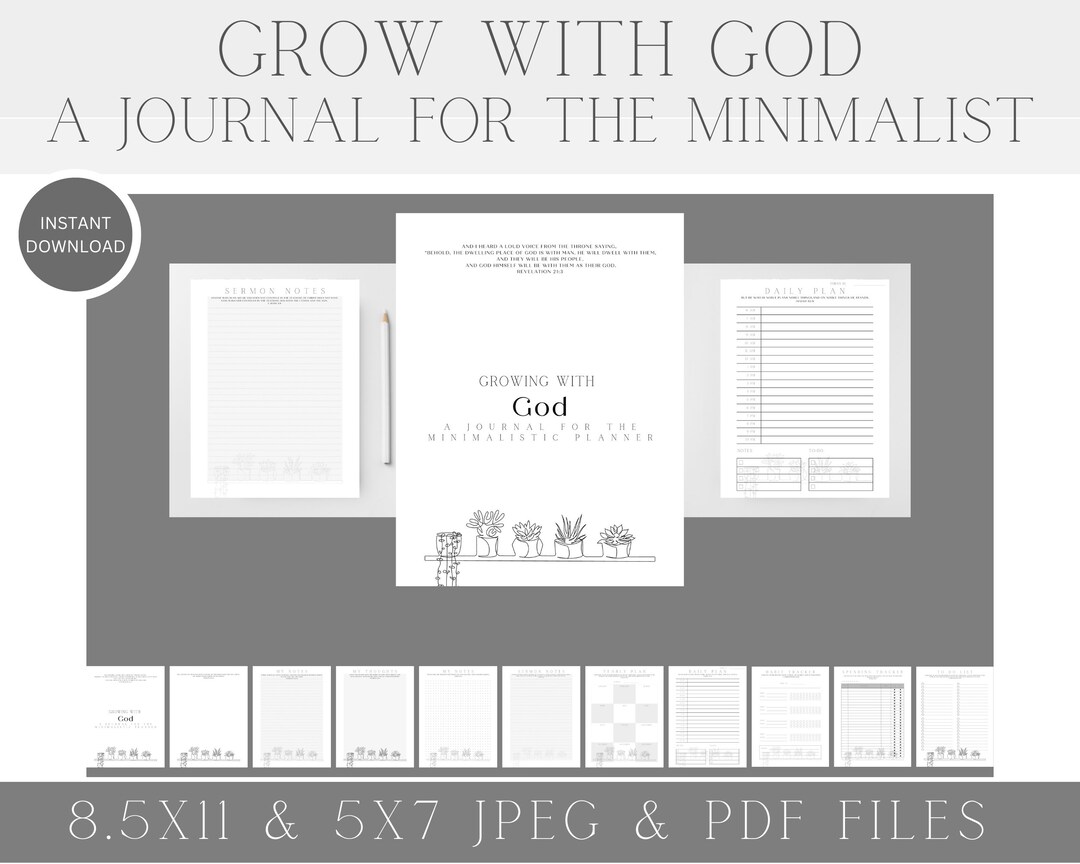 Christian Printable Journal for the Minimalist : Growing With God ...