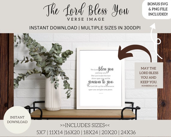 The Lord Bless You Keep You Verse Image Bonus SVG & PNG - Etsy