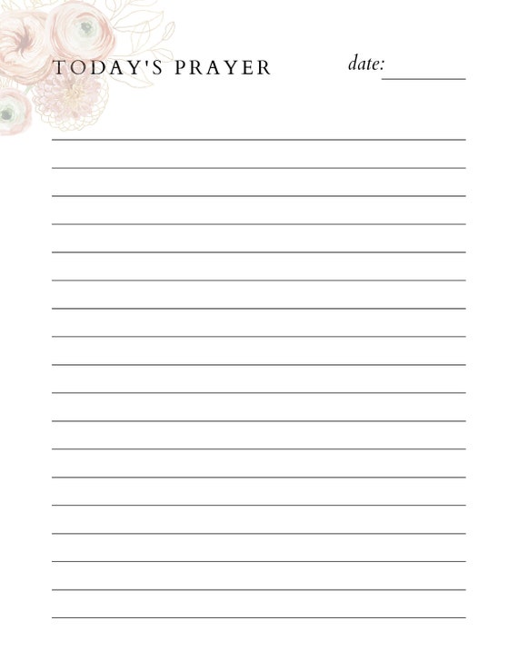 Prayer Journal Print Out Daily Prayer Log Journaling - Etsy