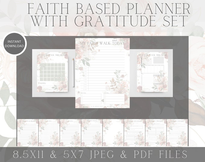 Simple Faith & Gratitude Journal Printable, Digital Download, Faith ...