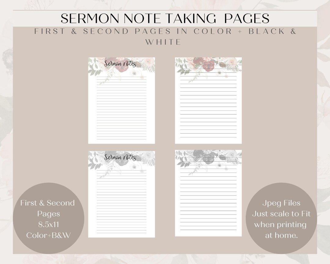 Sermon Notes | Sermon Journal | Digital Note Taking | Journaling ...