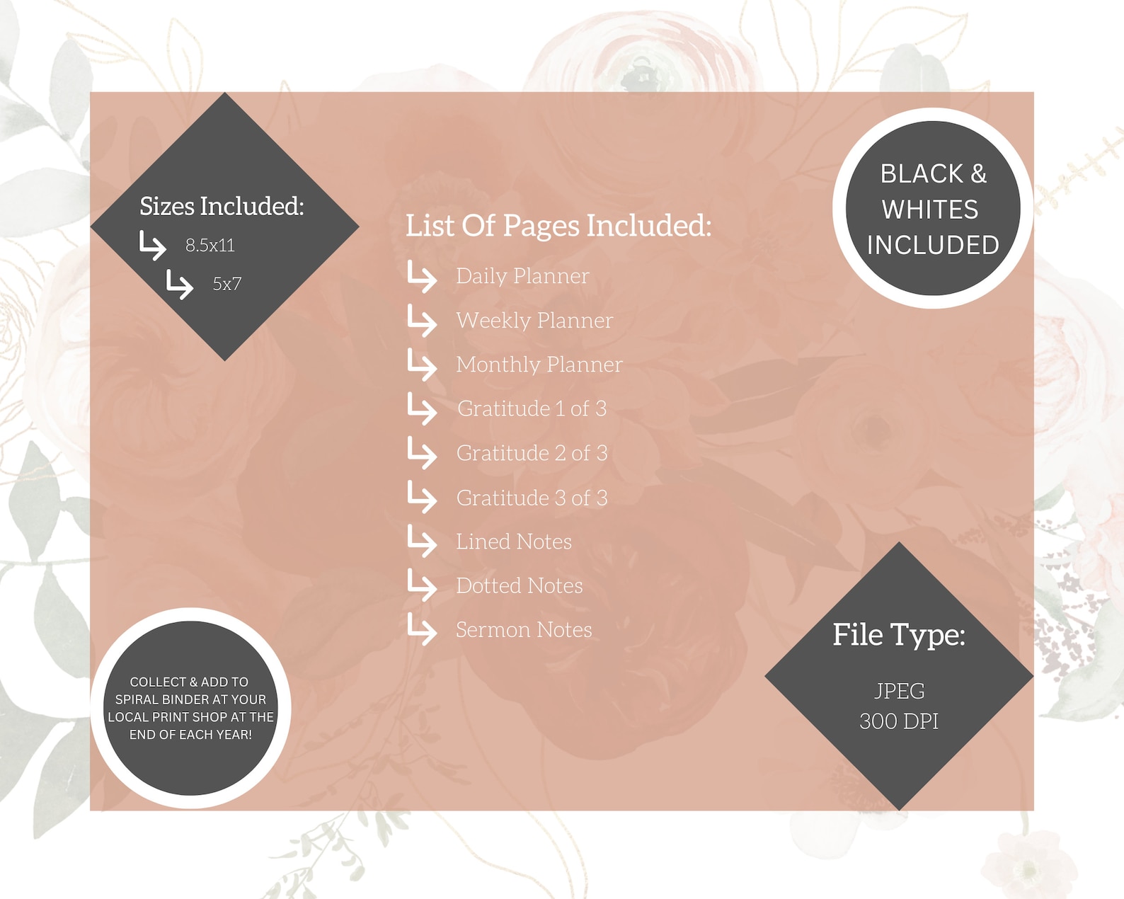 Faith Based Planner & Gratitude Bundle, Digital Download, Printable ...