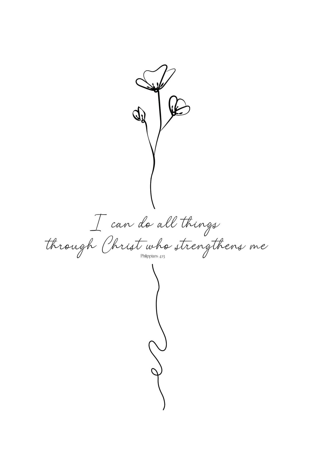 Philippians 4:13 Bible Verse Wall Art, Digital Download, Printable Art ...