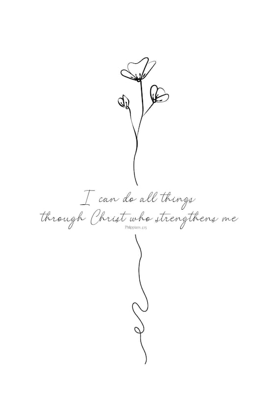Philippians 4:13 Bible Verse Wall Art Digital Download - Etsy