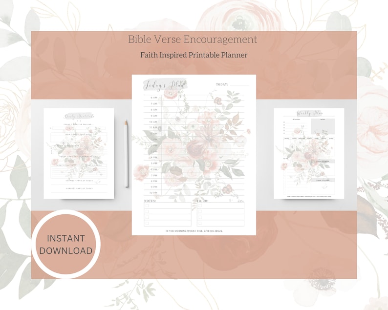 Faith Based Planner & Gratitude Bundle, Digital Download, Printable ...