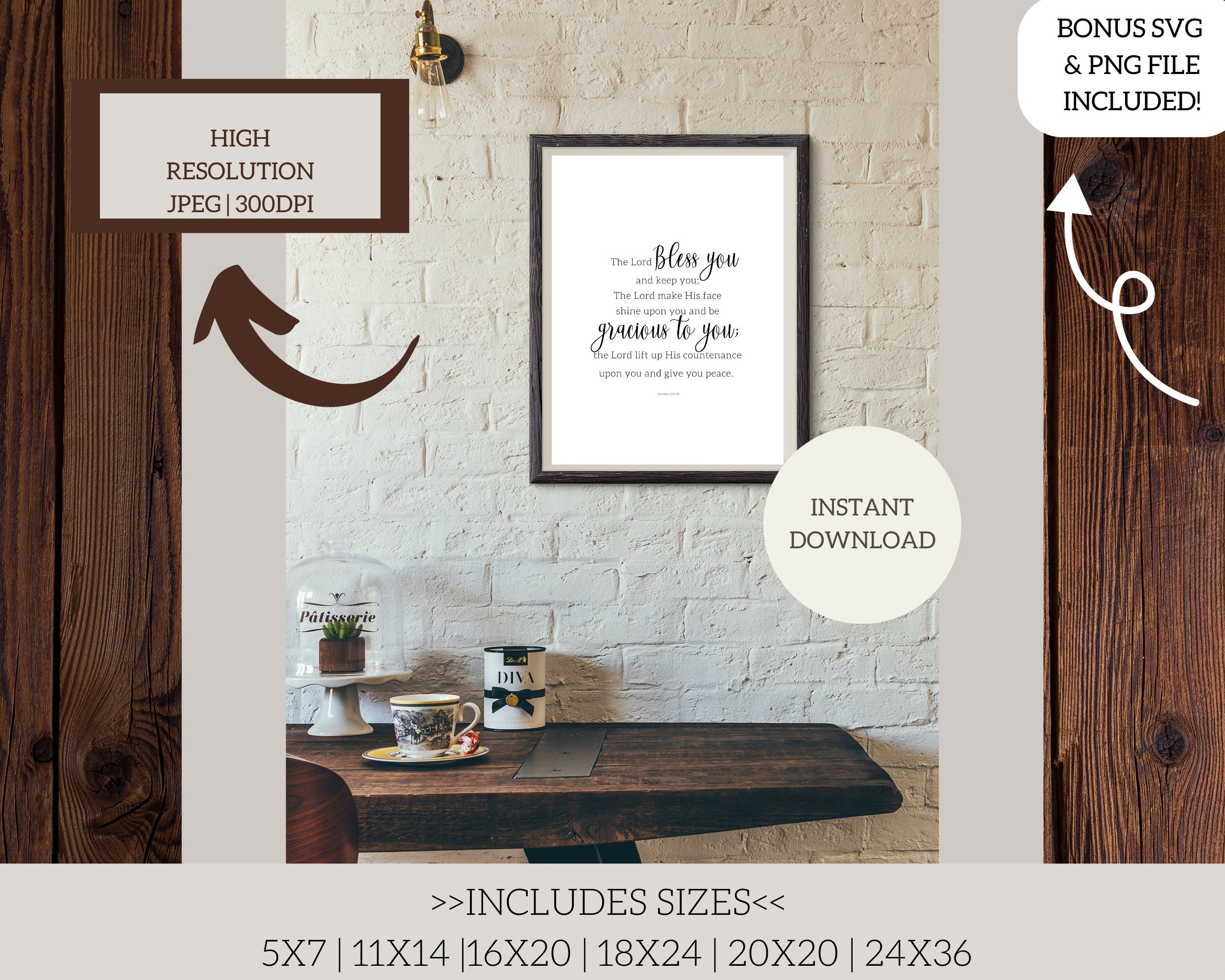 The Lord Bless You; Keep You Verse Image | Bonus SVG & PNG File ...