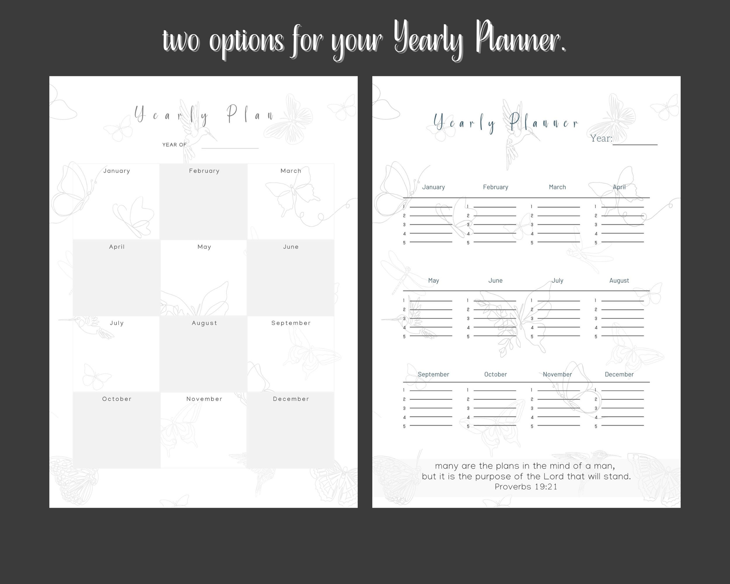 Faith Based Full Printable Life Planner | Butterflies & Floral Design ...