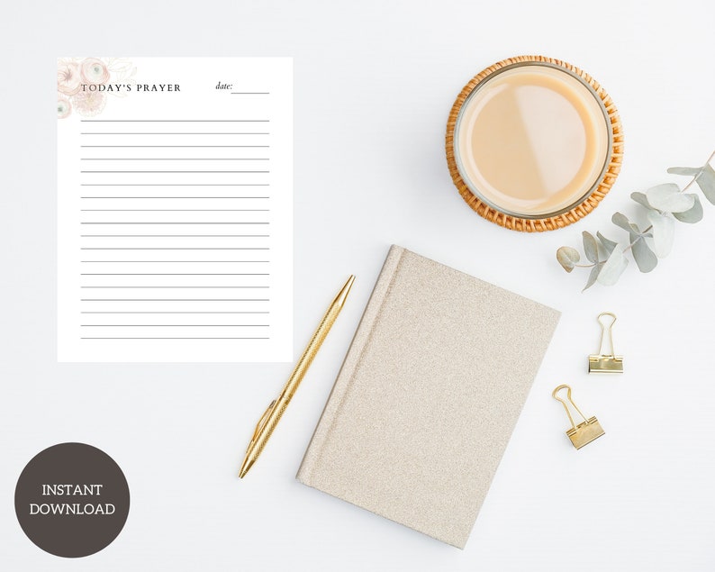 Prayer Journal Print Out, Daily Prayer Log, Journaling, Digital Prayer ...