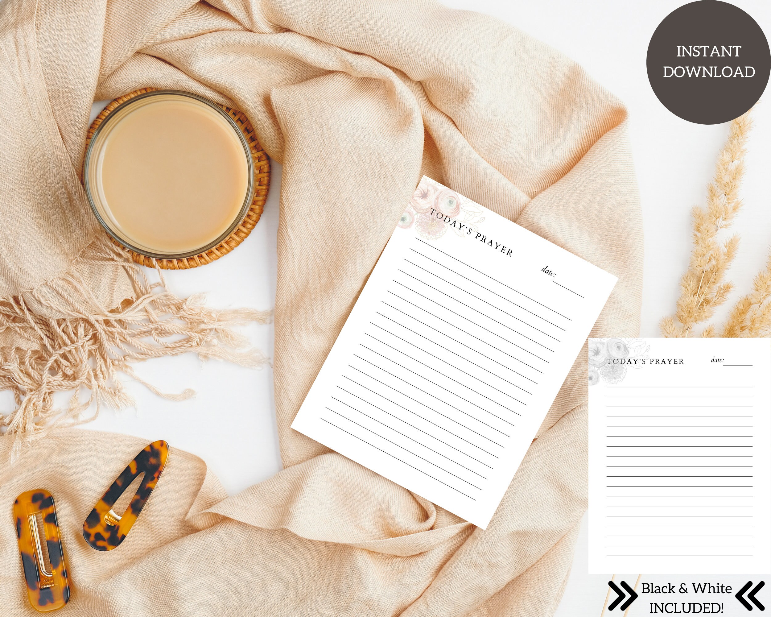 Prayer Journal Print Out, Daily Prayer Log, Journaling, Digital Prayer ...