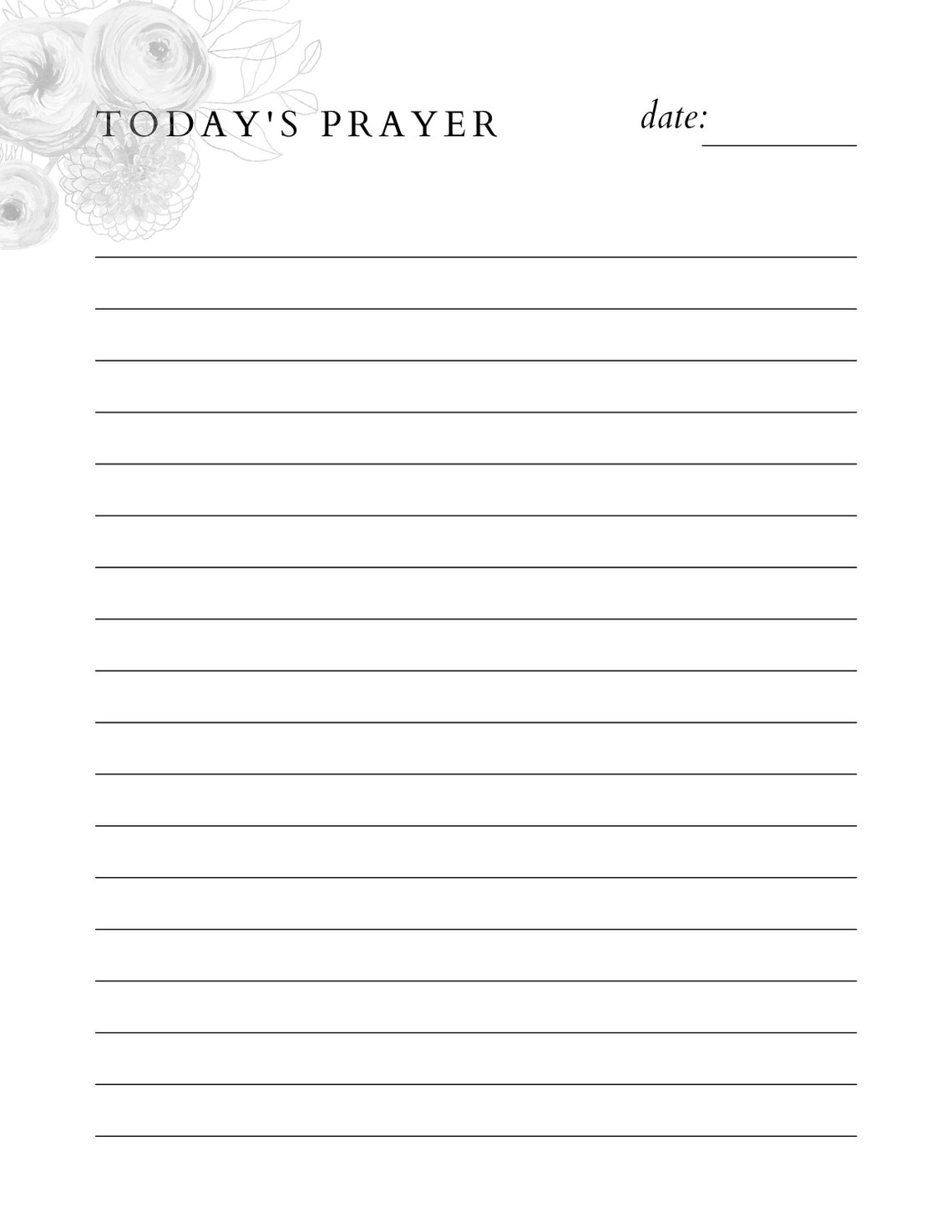 Prayer Journal Print Out Daily Prayer Log Journaling - Etsy