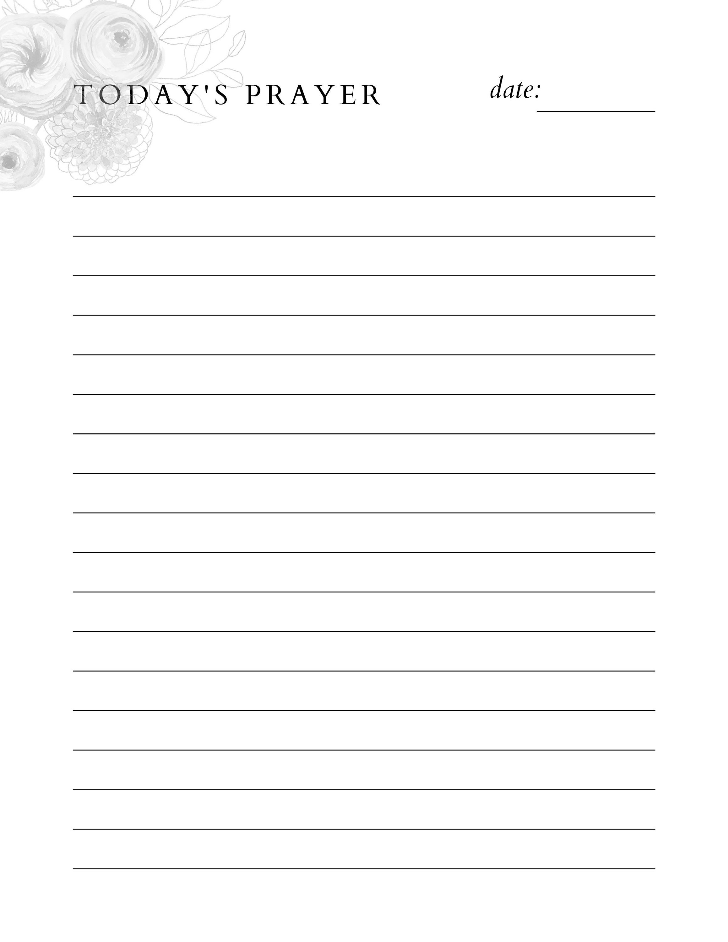 Prayer Journal Print Out Daily Prayer Log Journaling - Etsy