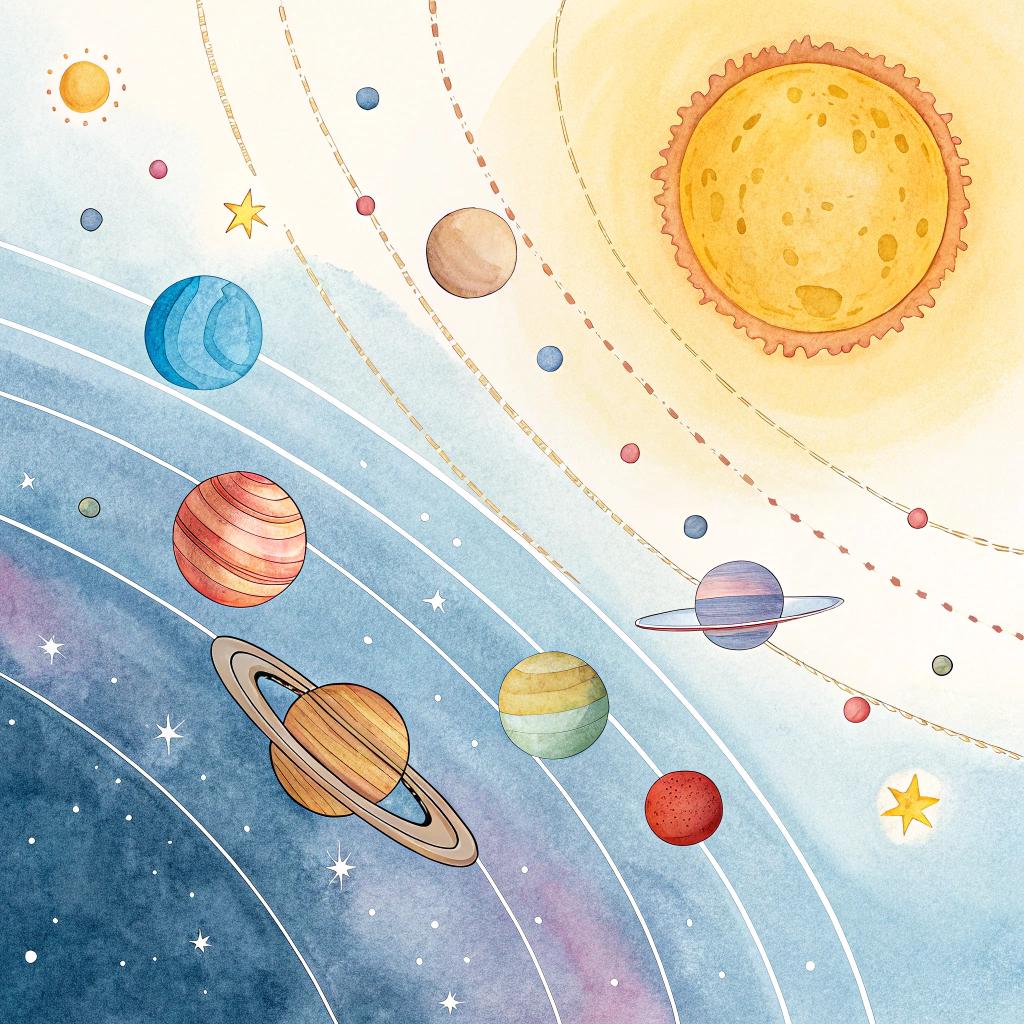 Solar System in Watercolor Wall Art - Etsy