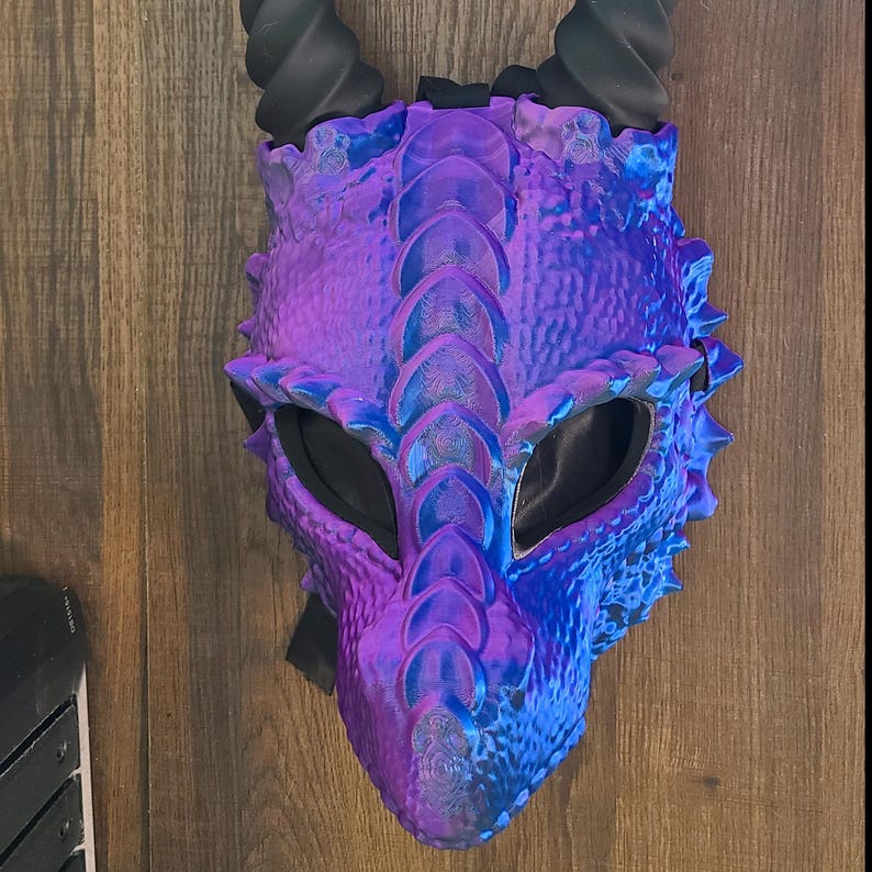 Articulated Dragon Mask With Interchangeable Horns: Cosplay, LARP ...