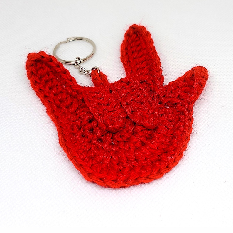 Crochet ASL Sign Language "i Love You" Hand Gesture for Keychain ...