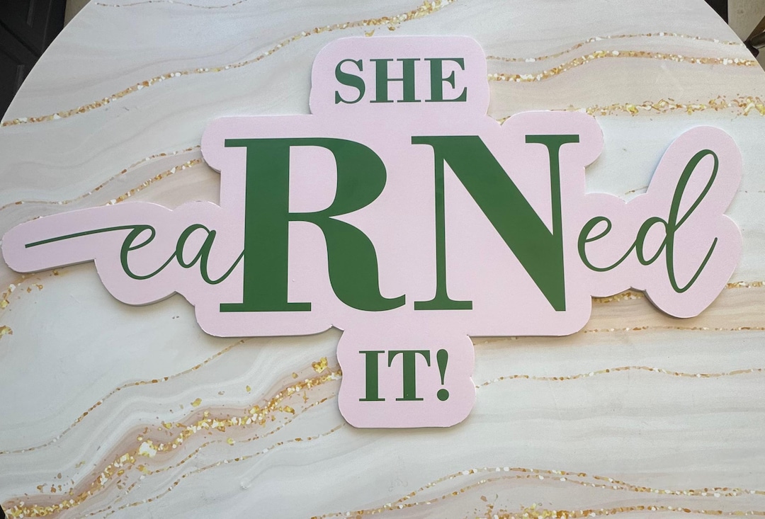 She Earned It! UV Vinyl Over Foam Backdrop Sign | Graduation Party - Etsy