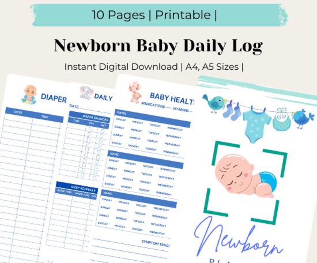 New Born Tracker Printable Pregnancy Newborn Journal Newborn Daily Log ...