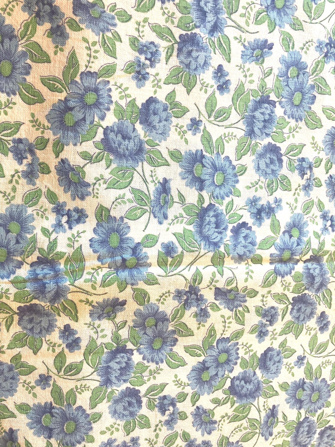 Vintage Full Size Open Blue & Green Flowered Feed Sack 36"x44" - Etsy