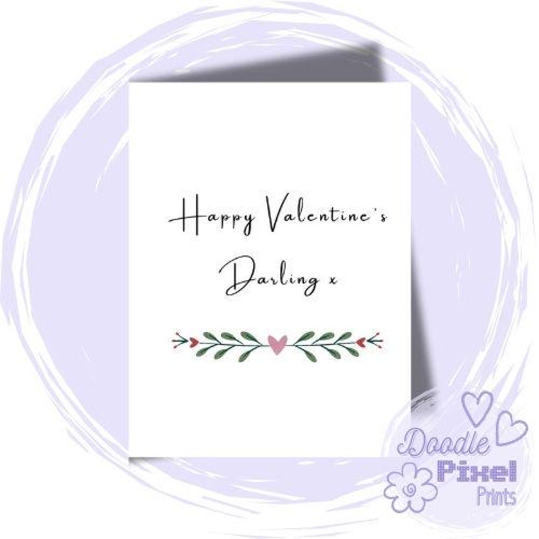 Happy Valentines Day Darling Digital Card - Etsy