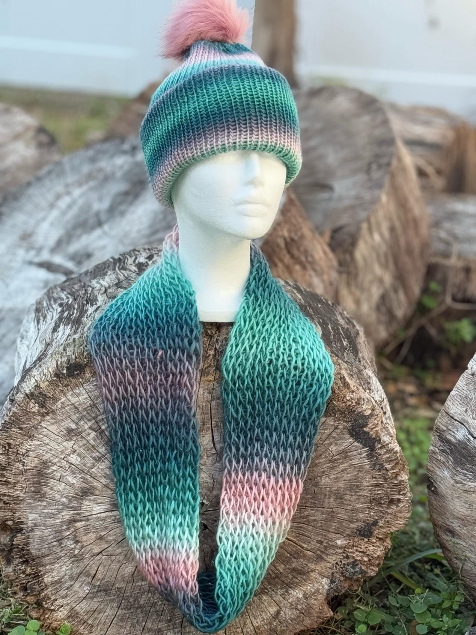 Knitted Winter Hat and Infinity Scarf Set, Acrylic Blend - Etsy