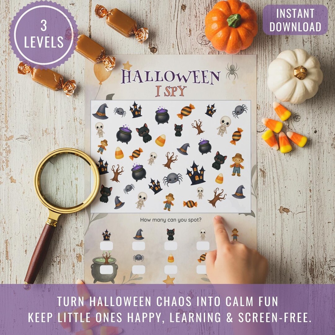 Halloween I Spy Game: Fun Printable Activity for Kids (digital Download ...