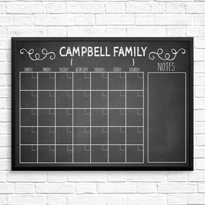 Chalkboard Calendar Printable-chalkboard Dry Erase-cutomizable Mulitple ...