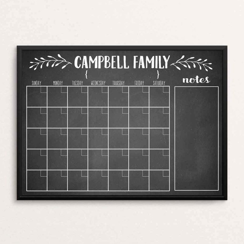 Chalkboard Calendar - Etsy