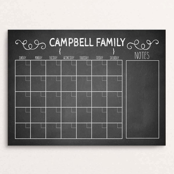 Chalkboard Calendar - Etsy