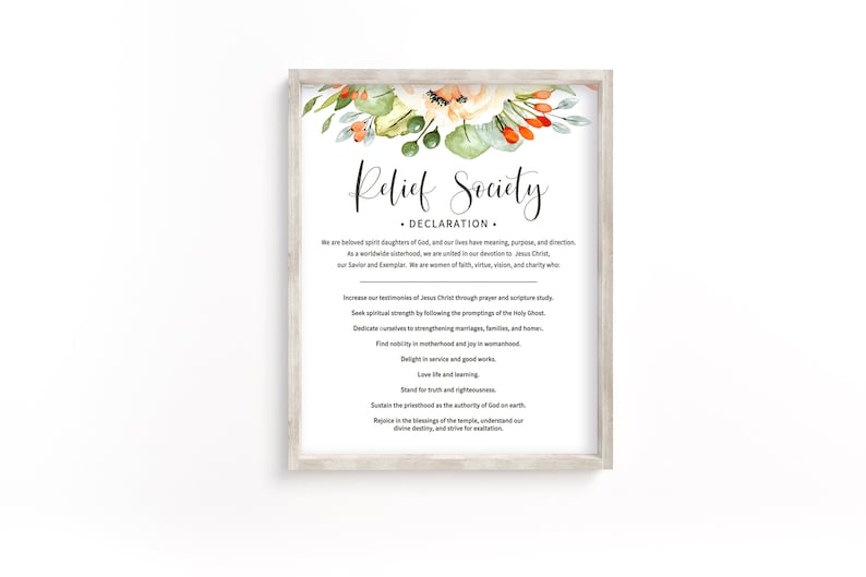 Relief Society Declaration Poster Printables-mulitple Sizes | Etsy