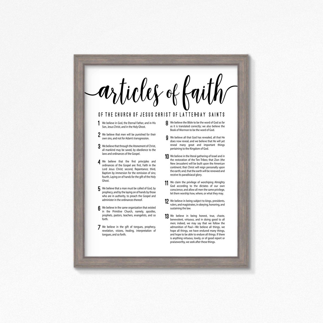 Articles of Faith-lds-digital File-lds Art-relief Society-lds ...