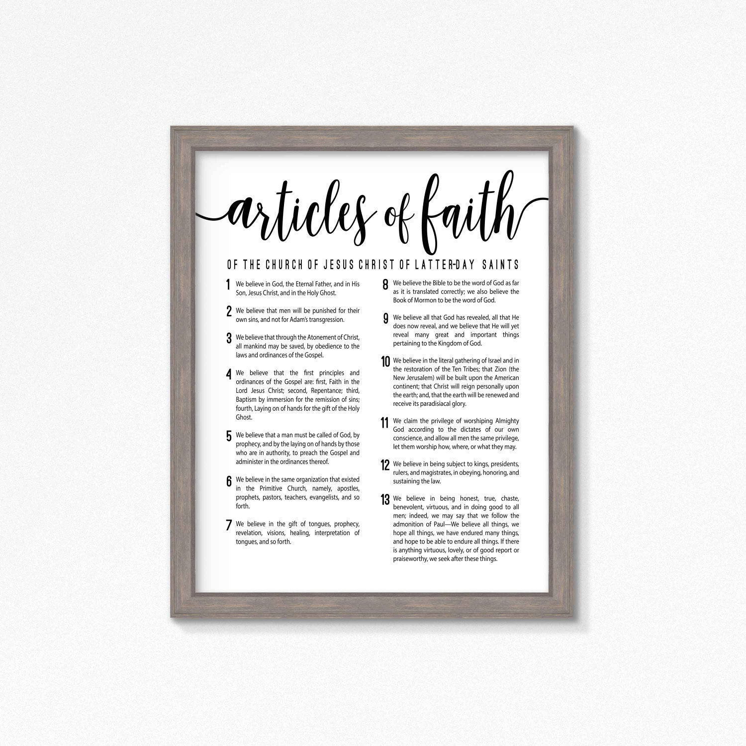 Articles of Faith-lds-digital File-lds Art-relief Society-lds ...