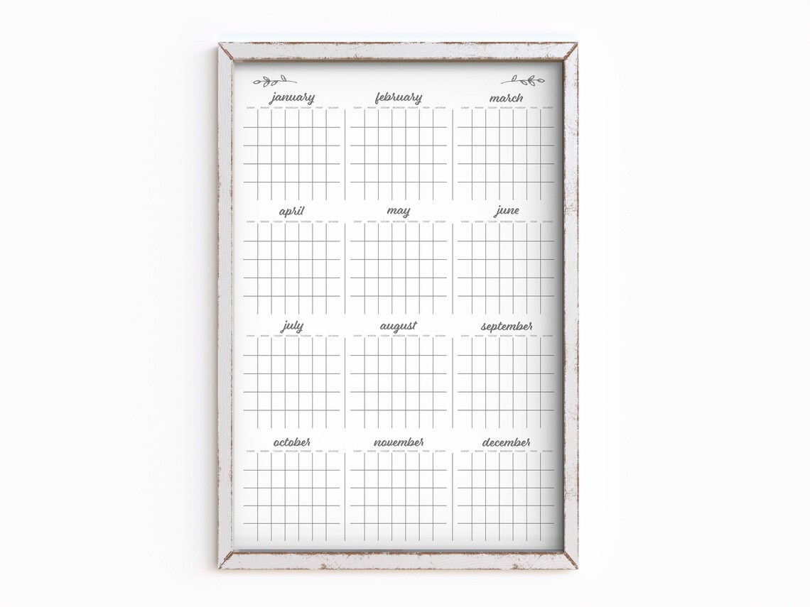 Perpetual/yearly-dry Erase Calendar Printable-family - Etsy