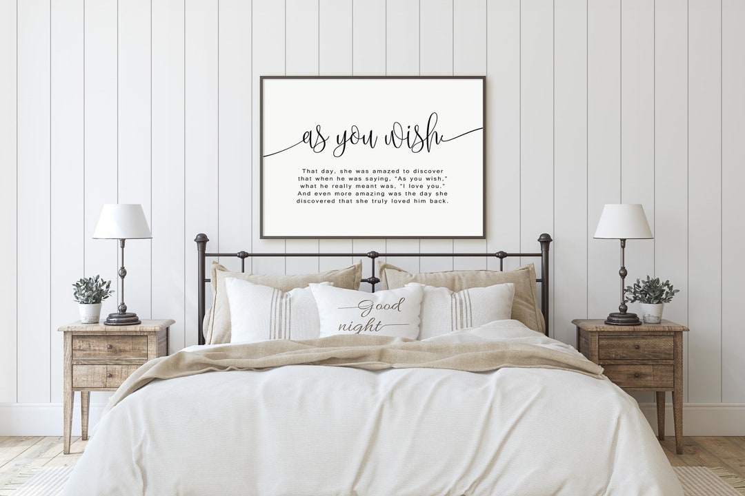 As You Wish-princess Bride Quote-wedding/anniversary Gift-home Decor ...
