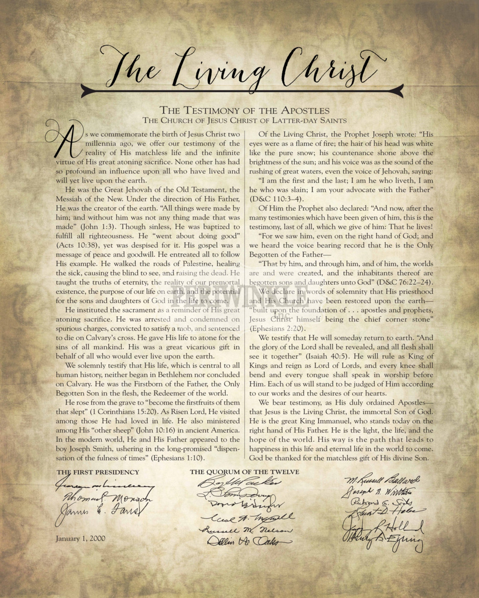 LDS the Living Christ and Family Proclamation - Etsy