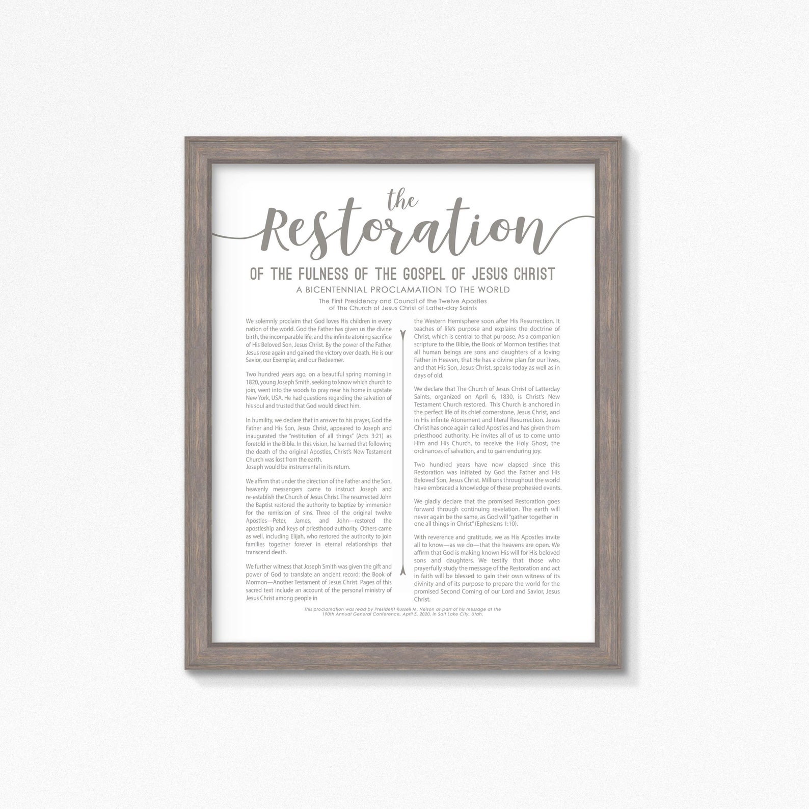 Family Proclamation-living Christ-articles of Faith and NEW ...