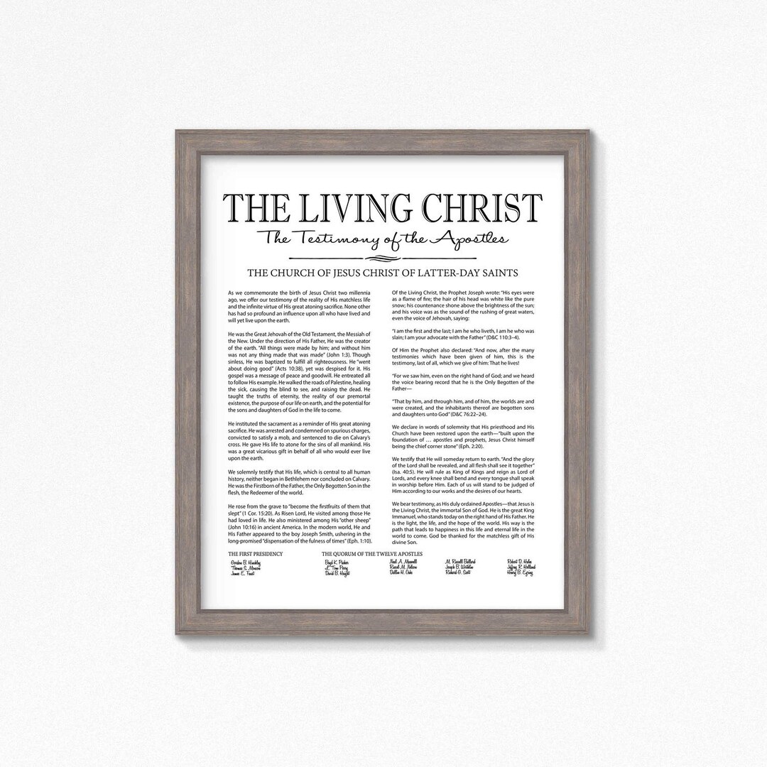 The Living Christ-printable-lds-multiple Size Choices Available-black ...