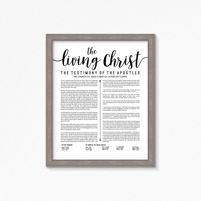 The Living Christ-printable-lds-multiple Size Included-instant Download ...