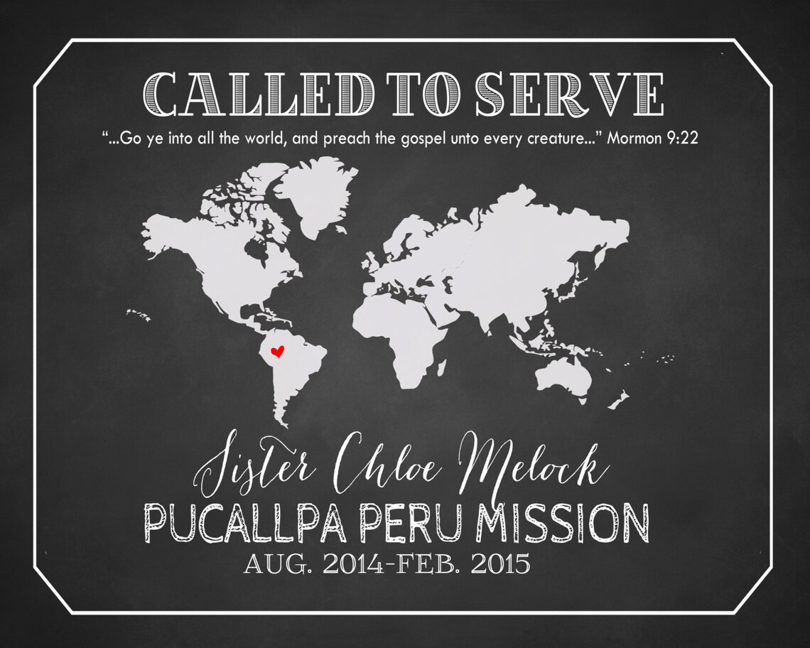 LDS Missionary World Map Printable Multiple Colors and Sizes Available ...
