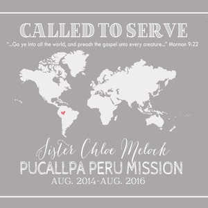 LDS Missionary World Map Printable Multiple Colors and Sizes Available ...