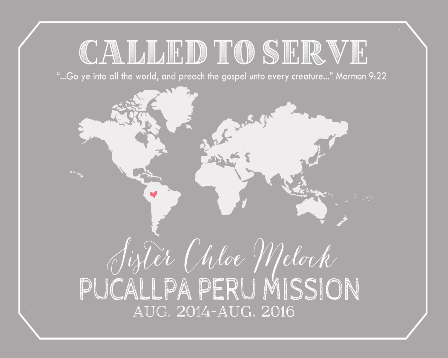LDS Missionary World Map Printable Multiple Colors and Sizes Available ...