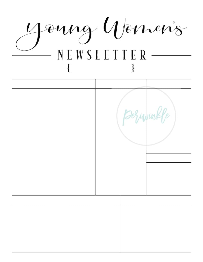 Young Women Newsletter-editable-instant Download-easy to Use - Etsy