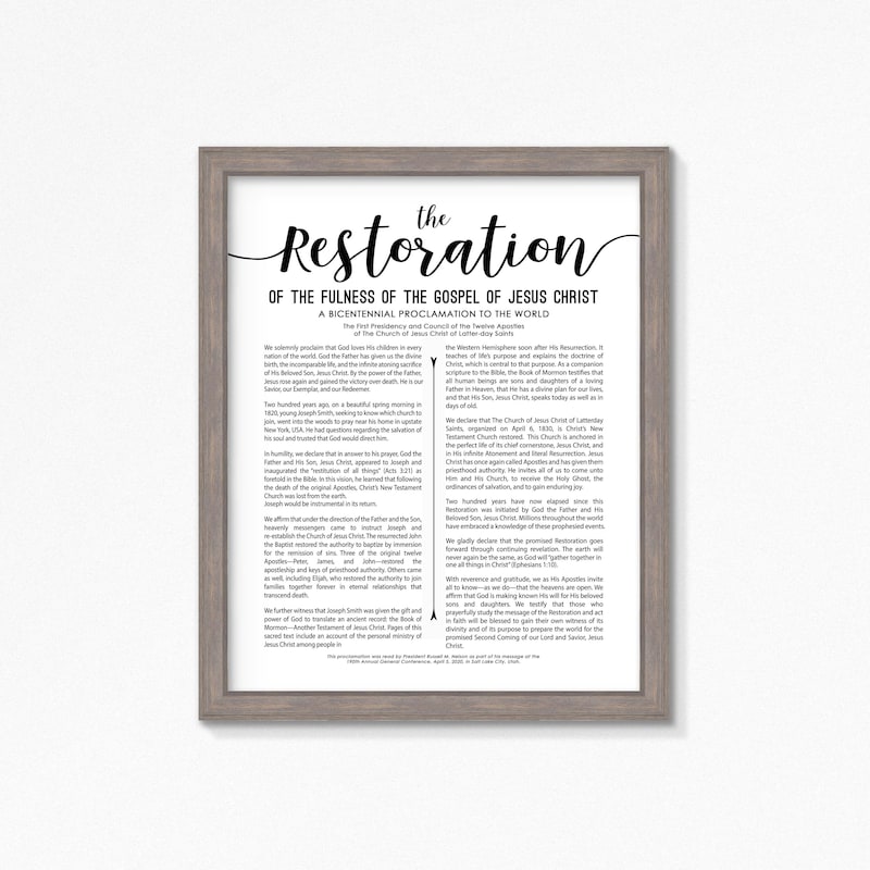 Restoration Proclamation - Etsy