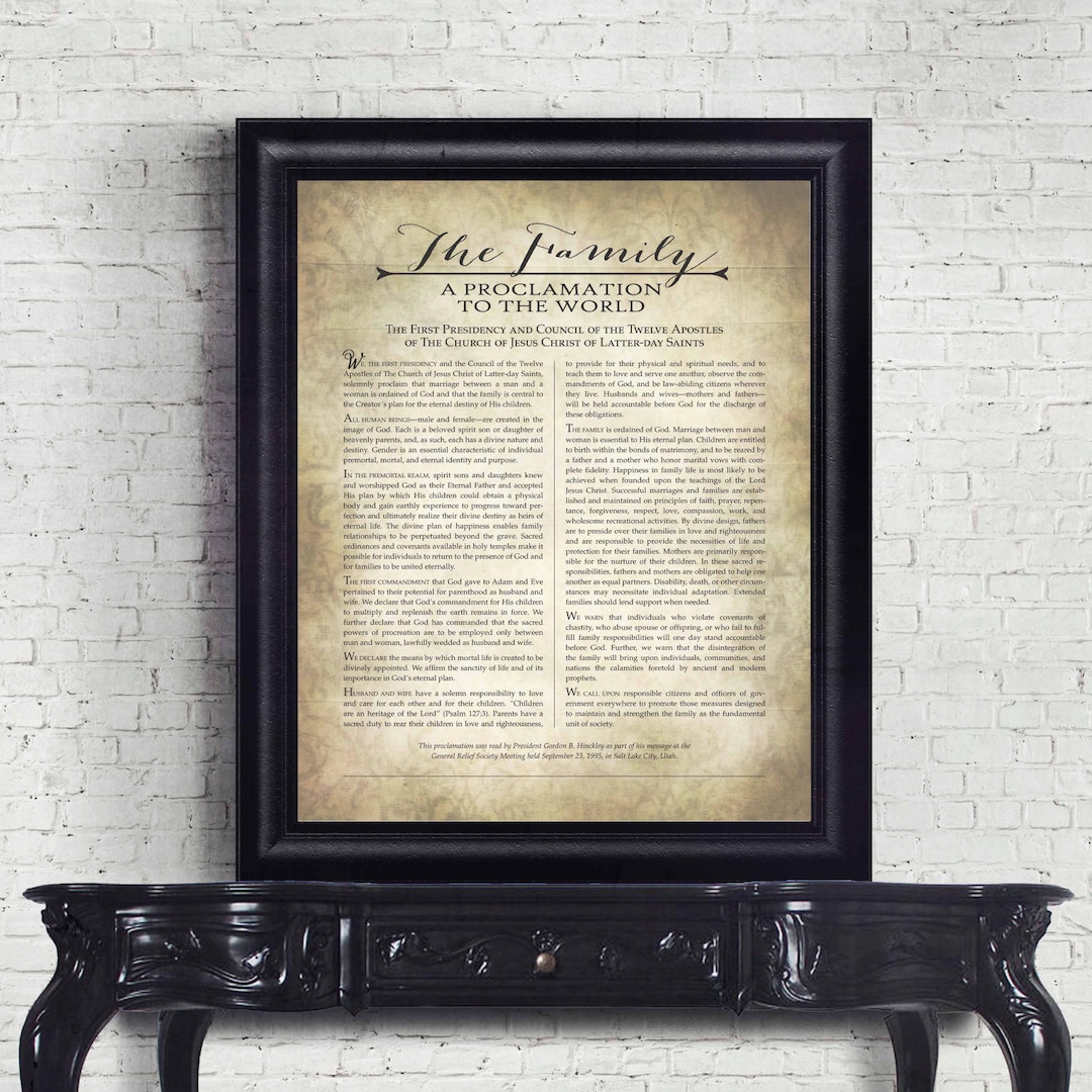 Family Proclamation-instant Download-digital Files-multiple Sizes ...