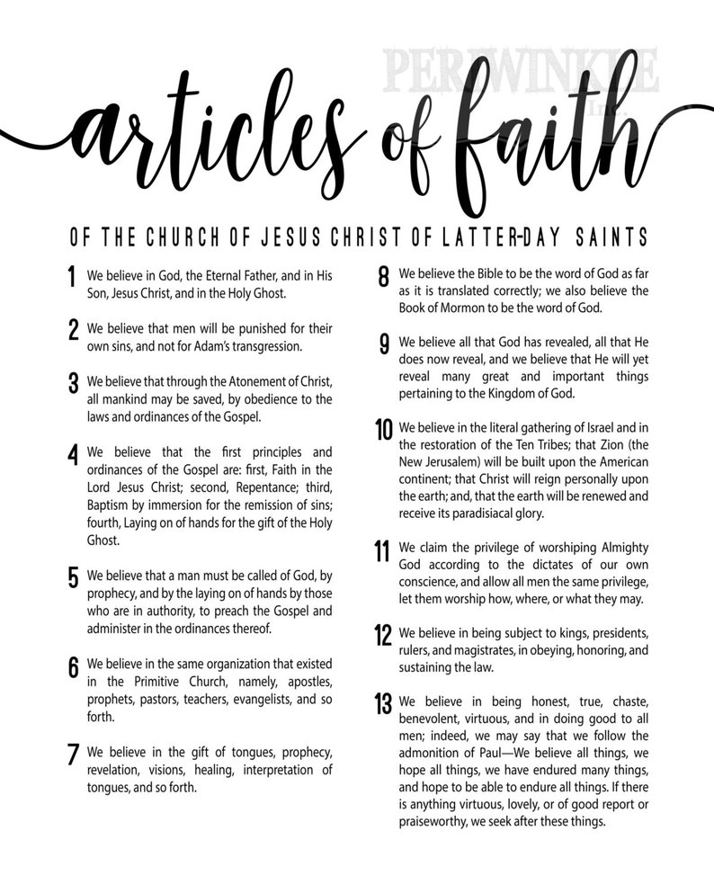 Lds-family Proclamation-living Christ & Articles of Faith Set-black ...