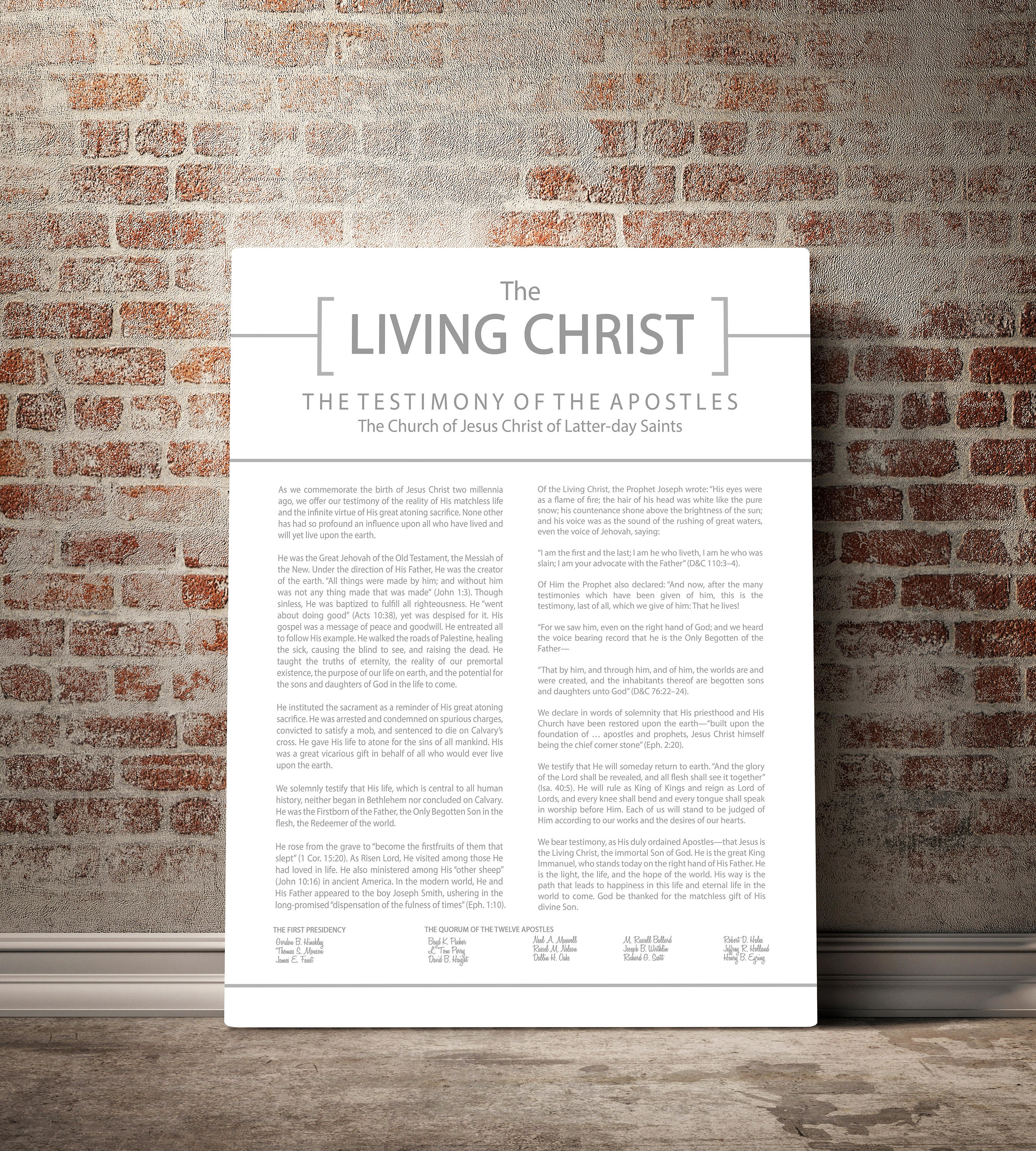 The Living Christ-printable-clean Modern Style-grey Text-lds-multiple ...