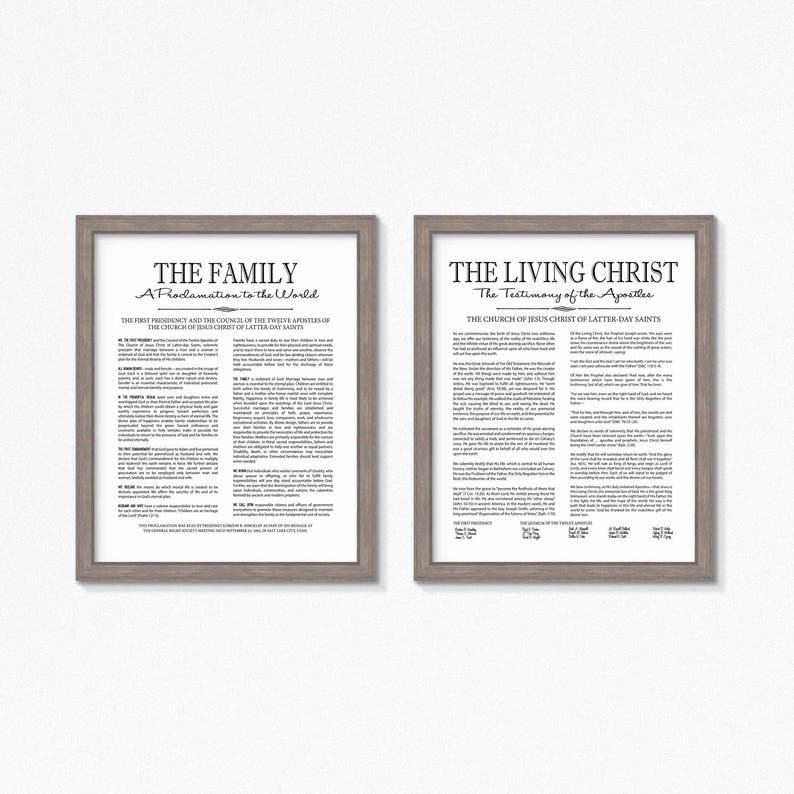 LDS the Living Christ and Family Proclamation Printable-choose - Etsy