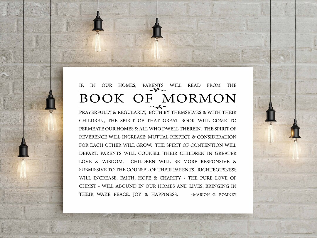 Lds-book of Mormon-printable Quote-digital Files-scripture Poster ...